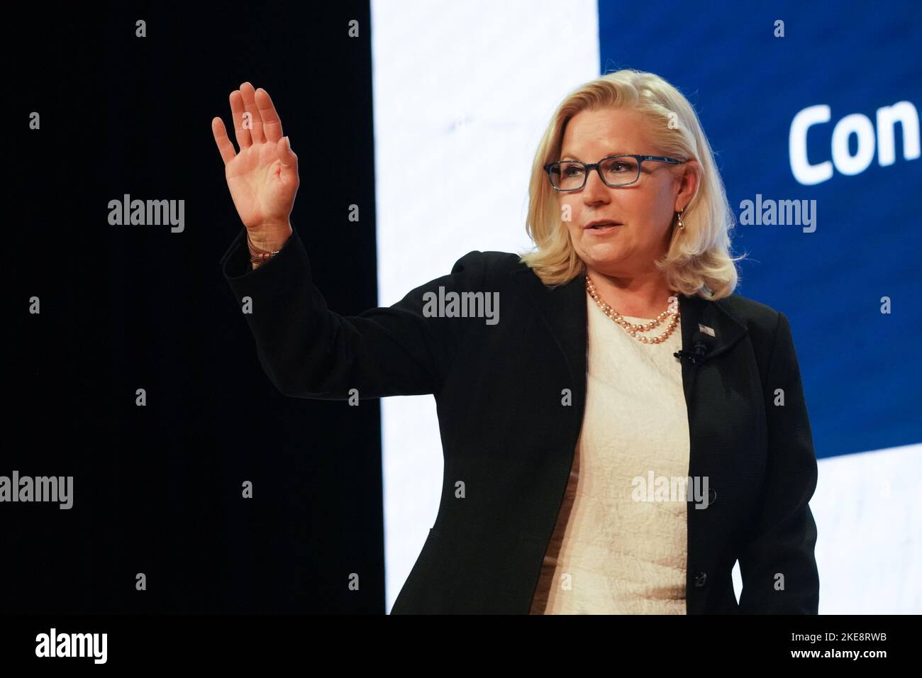 New York, NY, USA. 10th Nov, 2022. Congresswoman LIZ CHENEY speaks at ...