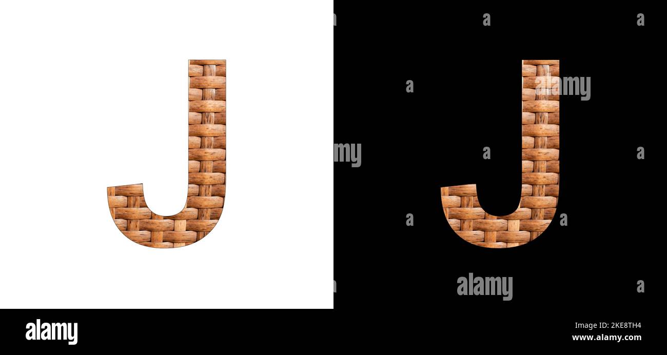Alphabet Letter J - Synthetic Rattan Background Stock Photo - Alamy