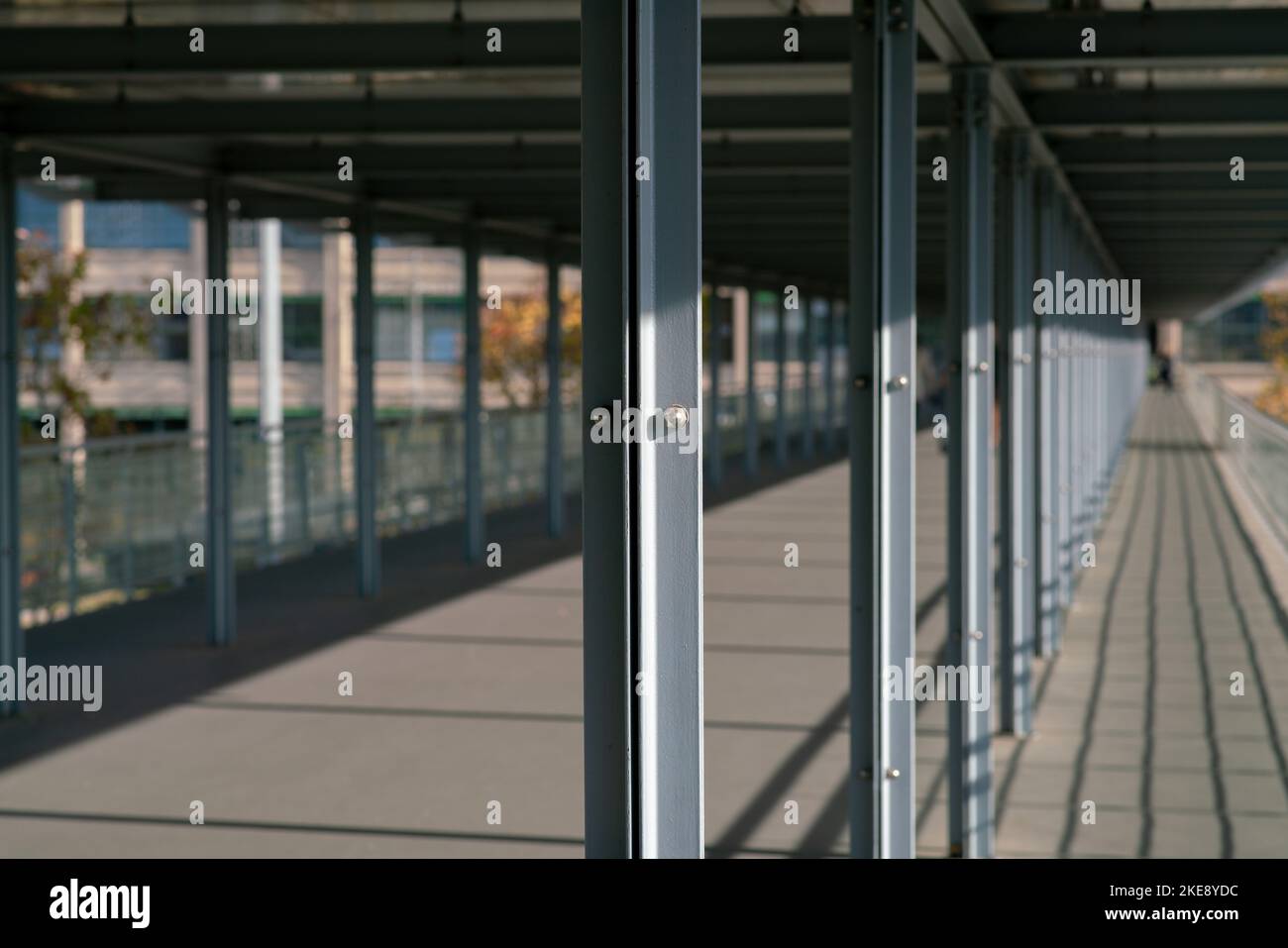 Architecture, special construction with steel beams, bolts and clamping ...