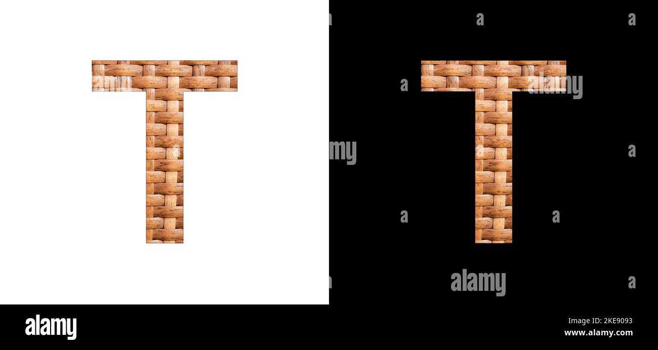 Alphabet Letter T - Synthetic Rattan Background Stock Photo - Alamy