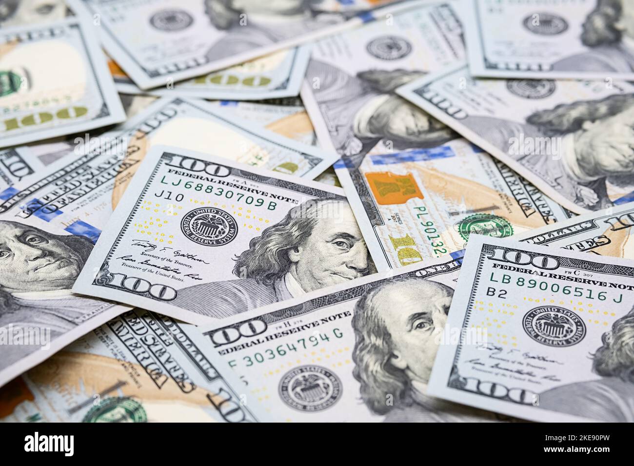 One Hundred Dollar Bills U S Paper Currency Background Stock Photo