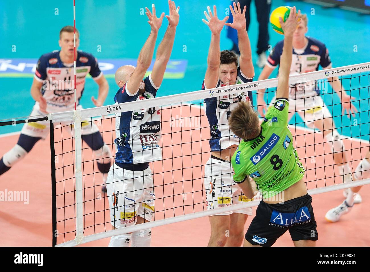 BLM Group Arena, Trento, Italy, November 10, 2022, Block by Srecko ...