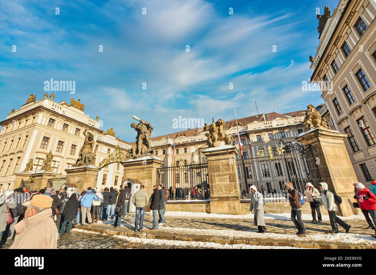 A beautiful city view of the buildings under a cloudy blue sky in ...
