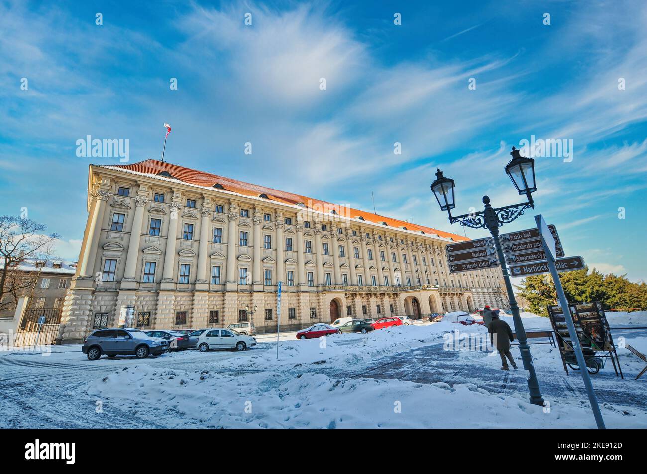 A beautiful city view of the buildings under a cloudy blue sky in ...