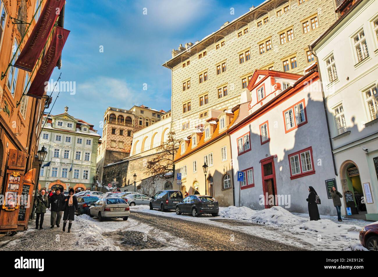 A beautiful city view of the buildings under a cloudy blue sky in ...