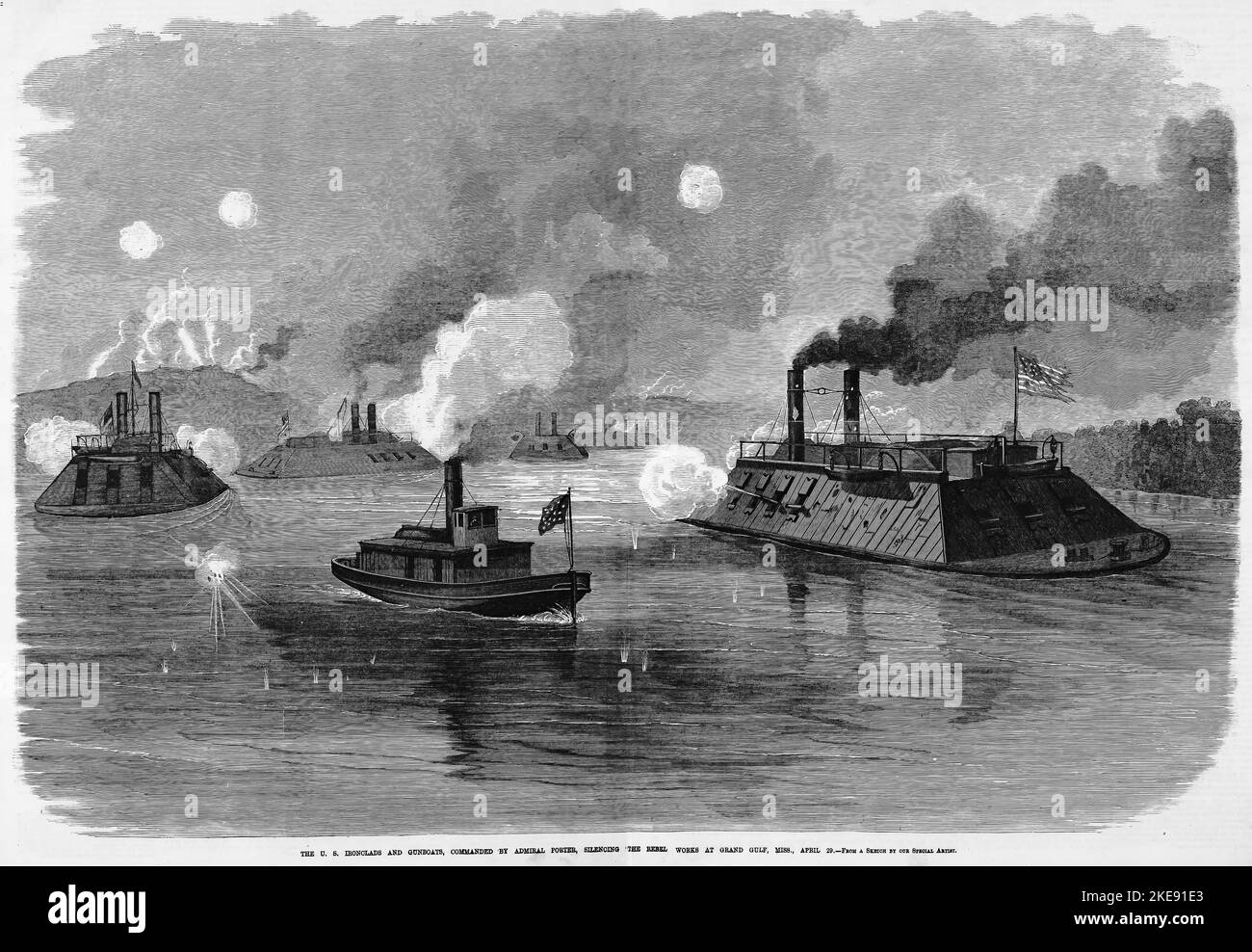 The U. S. ironclads and gunboats, commanded by Admiral David Dixon ...