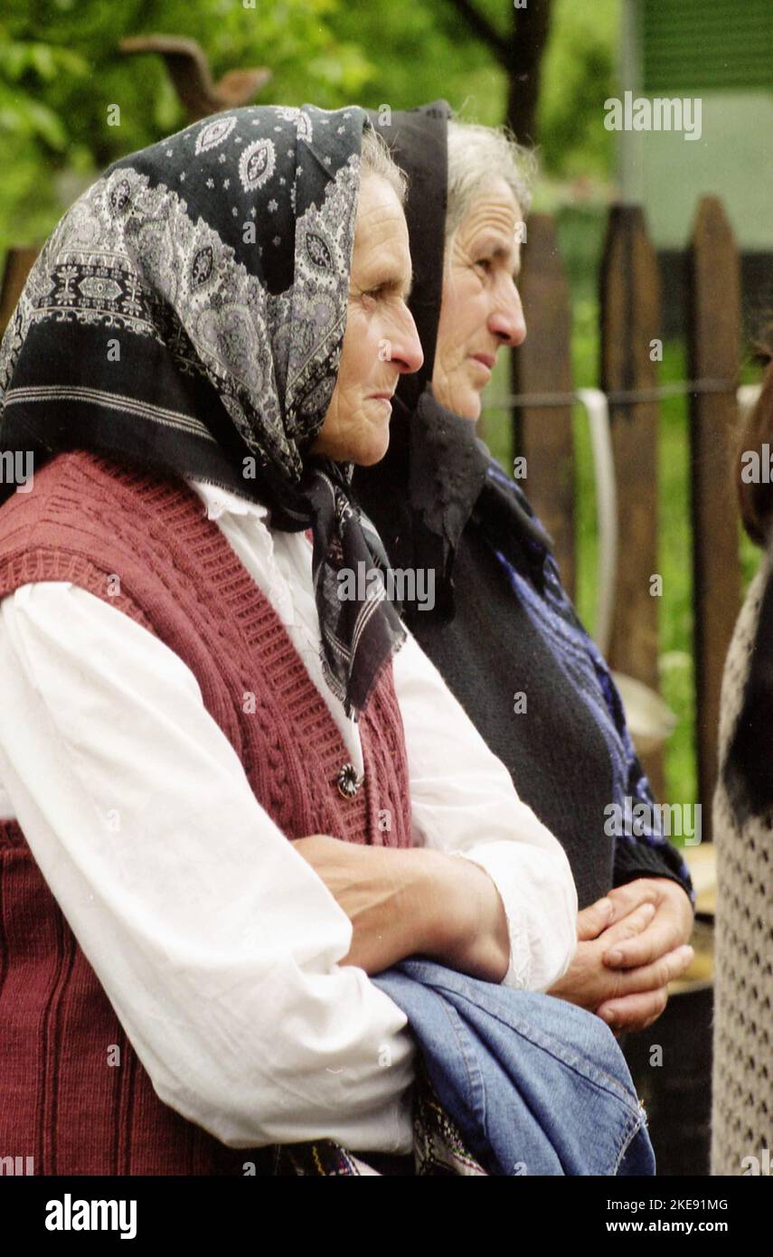 Hunedoara County, Romania, 2003. Members of the Momarlani community ...