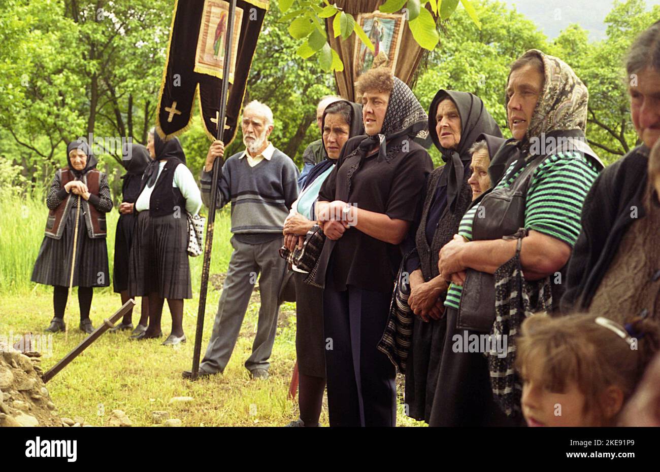 Hunedoara County, Romania, 2003. Members of the Momarlani community ...