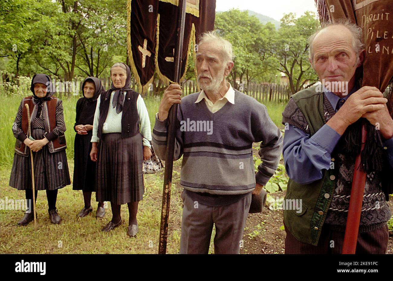 Hunedoara County, Romania, 2003. Members of the Momarlani community ...