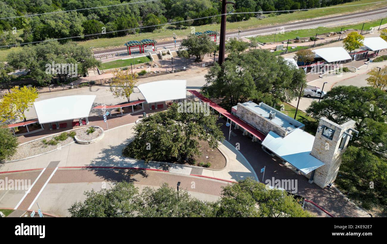 November 10, 2022: An aerial view of Cap Metro's Lakeline Station ...