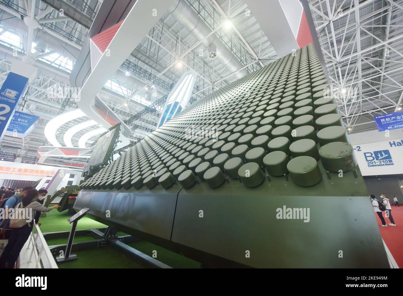 ZHUHAI, CHINA - NOVEMBER 10, 2022 - Visitors view the SLC-18 Space ...