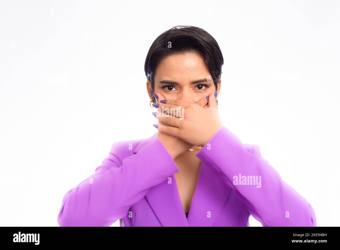 Confident pretty business woman being ready to work. Concept of trust ...