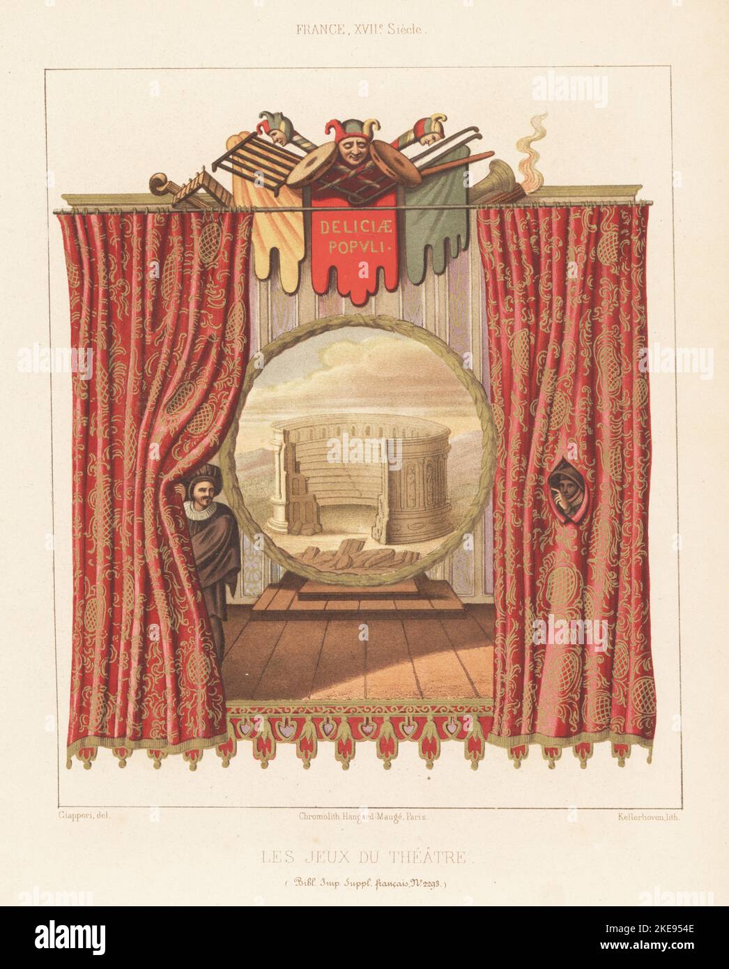Allegorical scene showing theatre games, Les Jeux du Theatre, 17th ...