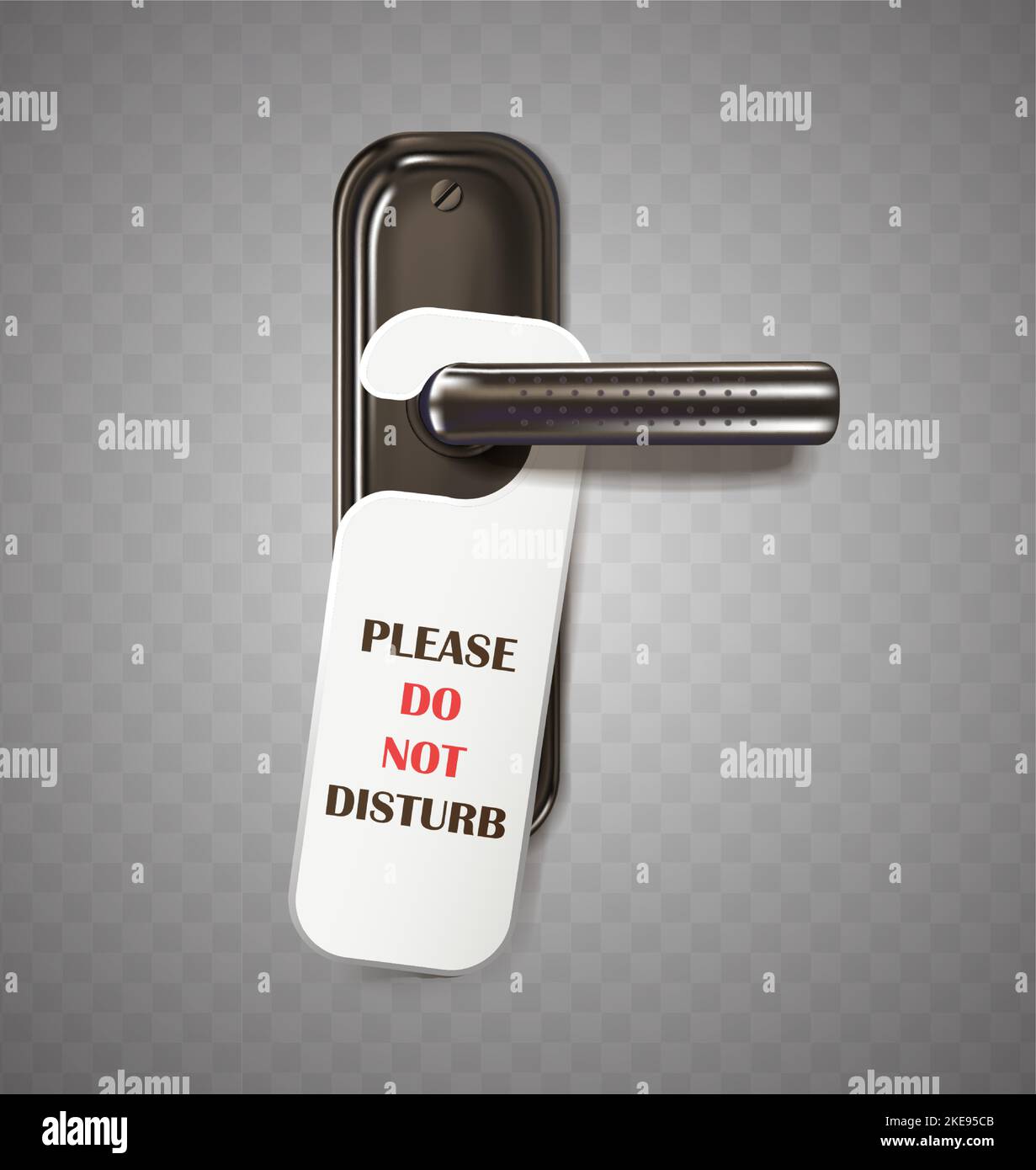 realistic vector icon. Hotel door dandle with please do not disturb ...