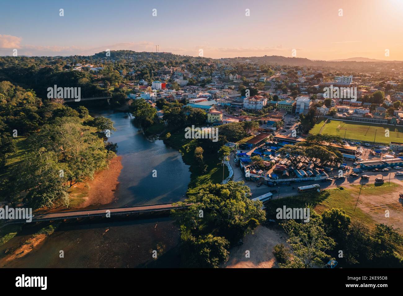 Aerial photos of the twin towns of Santa Elena and San Ignacio in the ...