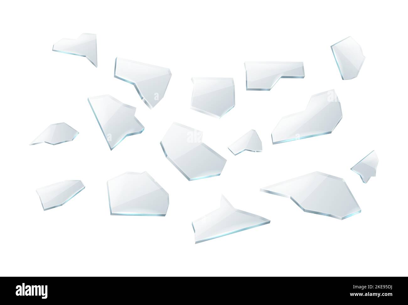 realistic vector illustration. Broken cracks of transparent glass ...