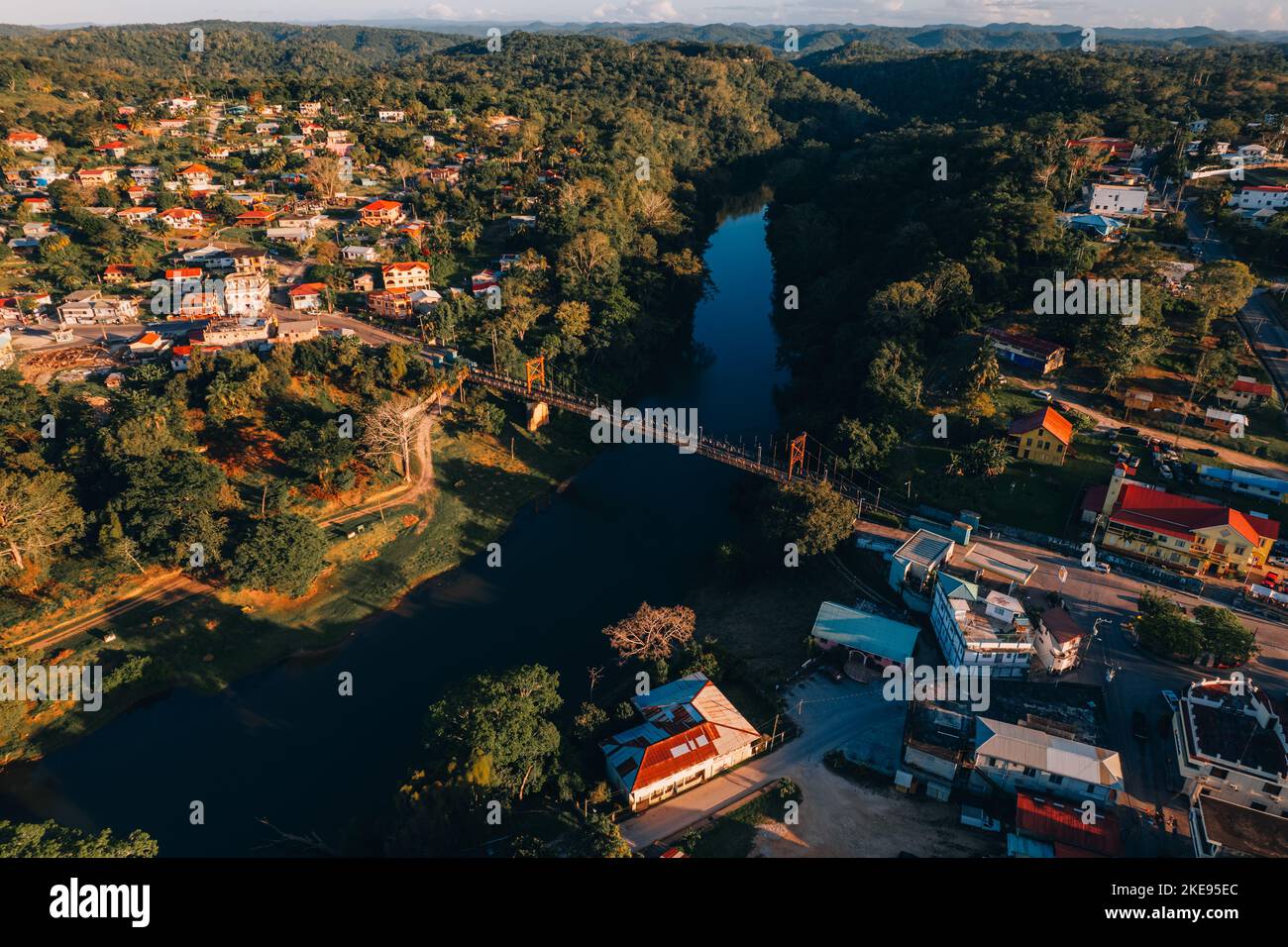 Aerial photos of the twin towns of Santa Elena and San Ignacio in the ...