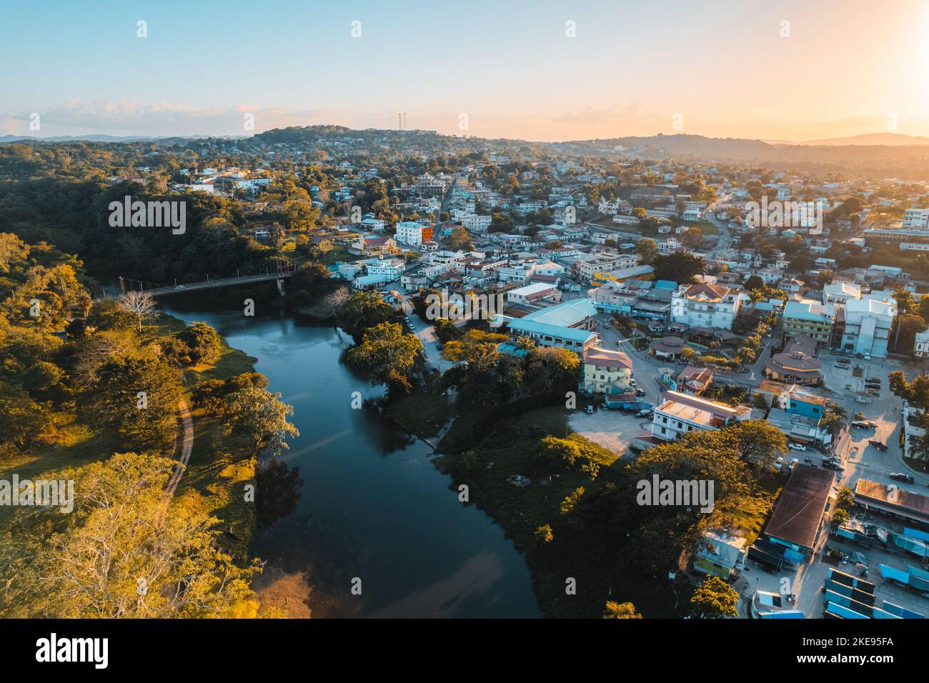 Aerial photos of the twin towns of Santa Elena and San Ignacio in the ...