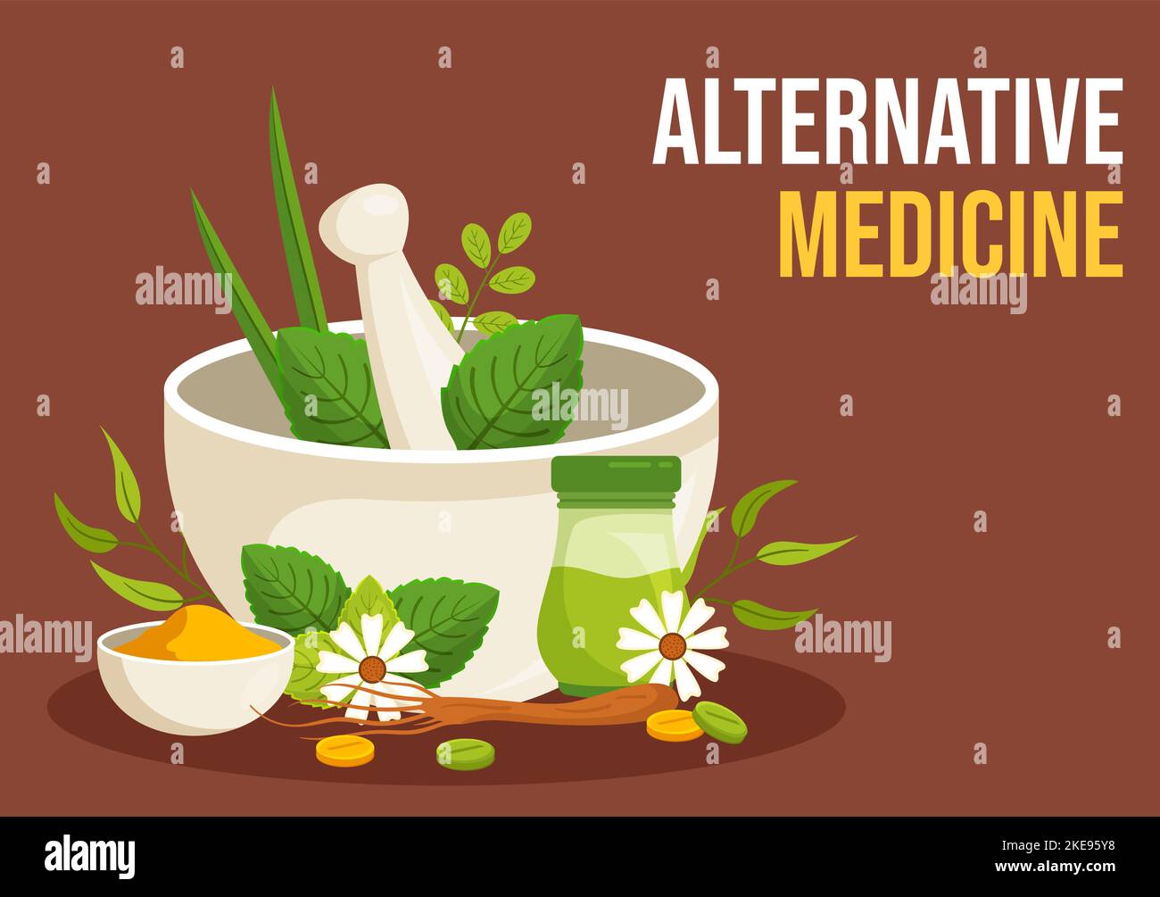 Illustration naturopathy herbs natural Stock Vector Images - Alamy