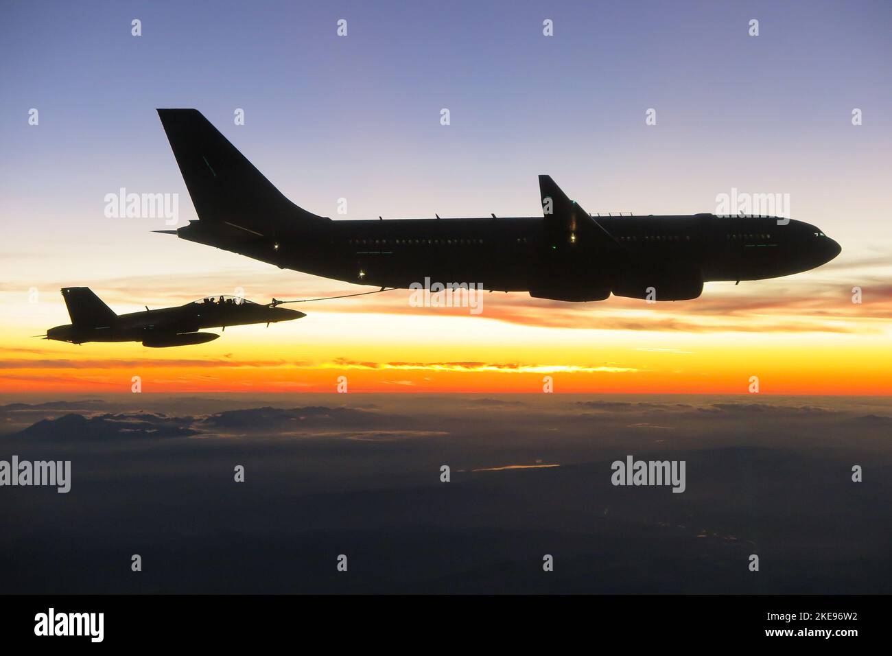 Poland. 30th Oct, 2022. A British A-330 tanker, attached to the Multi ...