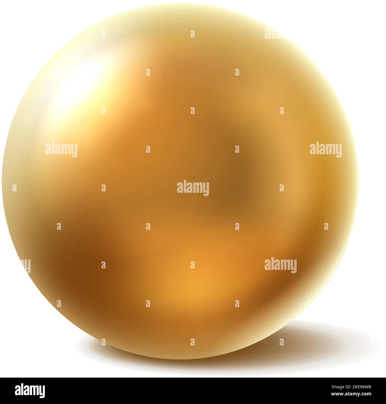 realistic vector icon. Golden ball, gold pearl or bubble. Isolated on ...