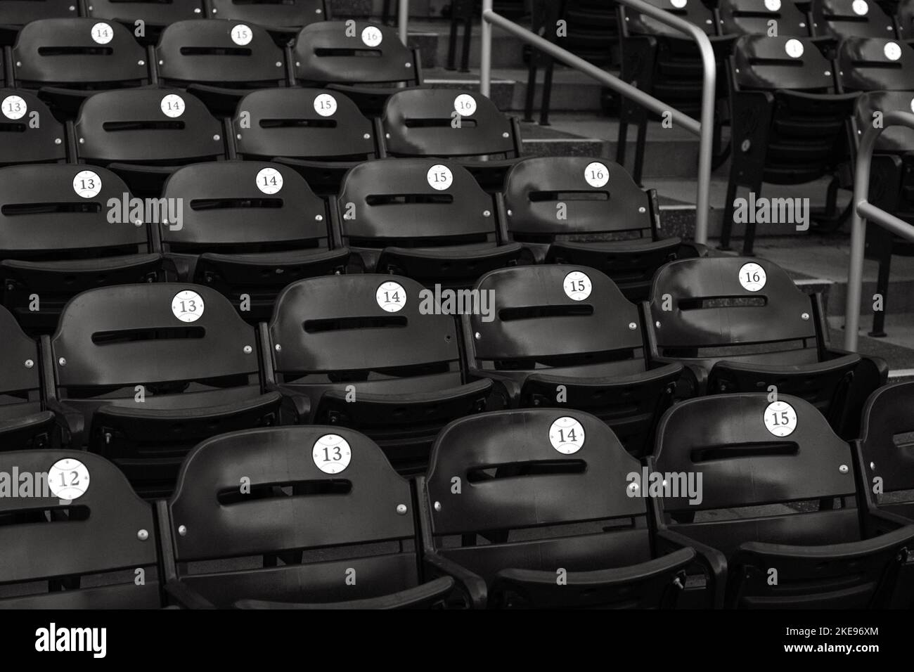 A grayscale of numbered seats in a stadium Stock Photo - Alamy