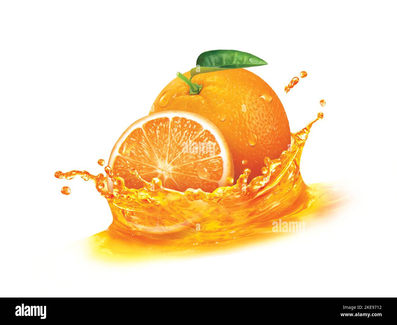 Orange, isolated on white background, realism, photo realistic Stock ...