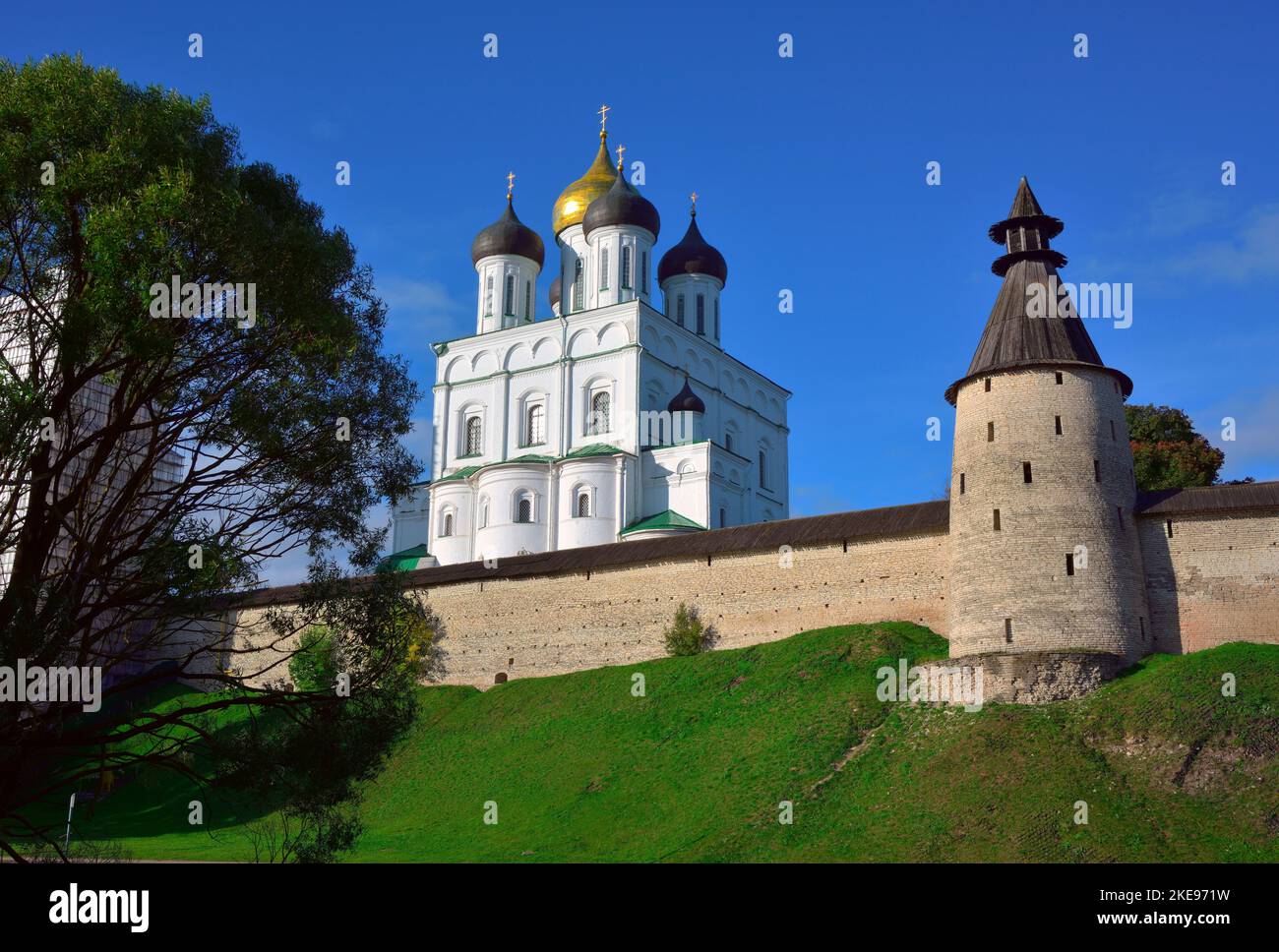 The Old Russian Pskov Kremlin. Trinity Cathedral of the 17th century ...