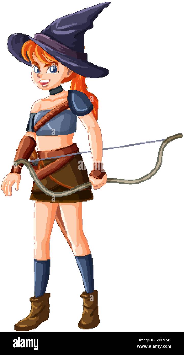 Beautiful witch cartoon character illustration Stock Vector Image & Art ...