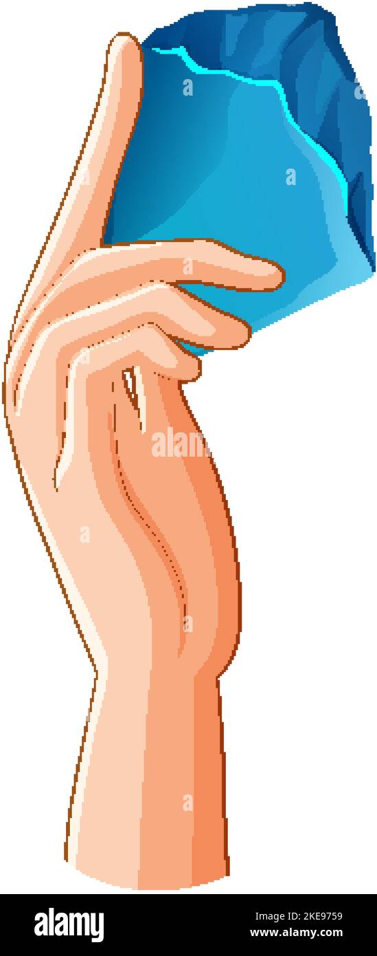 Hand holding blue healing crystal illustration Stock Vector Image & Art ...