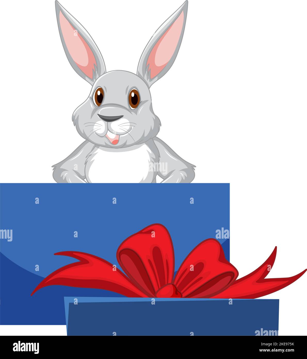 Cute grey rabbit cartoon character illustration Stock Vector Image ...