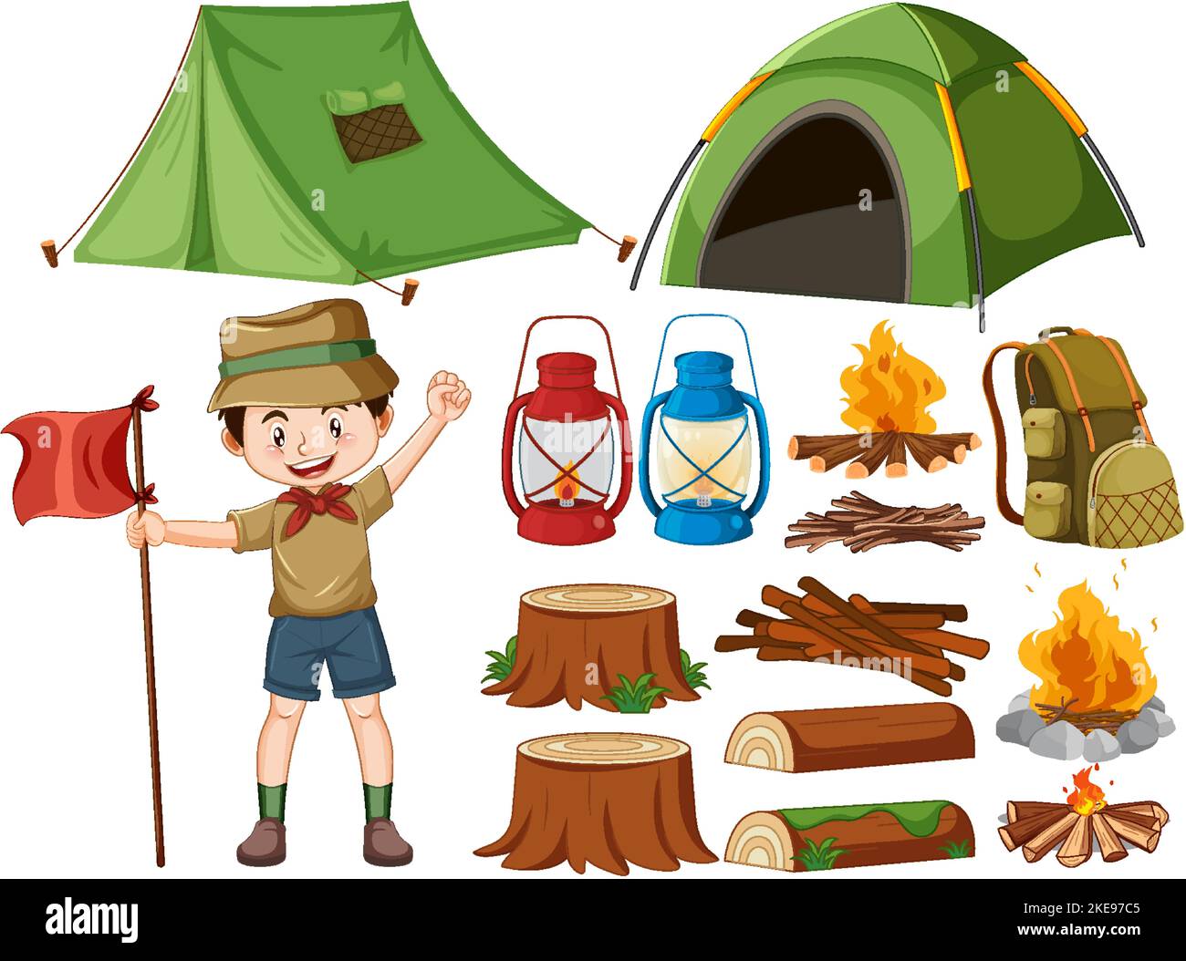 Set of camping objects illustration Stock Vector Image & Art - Alamy