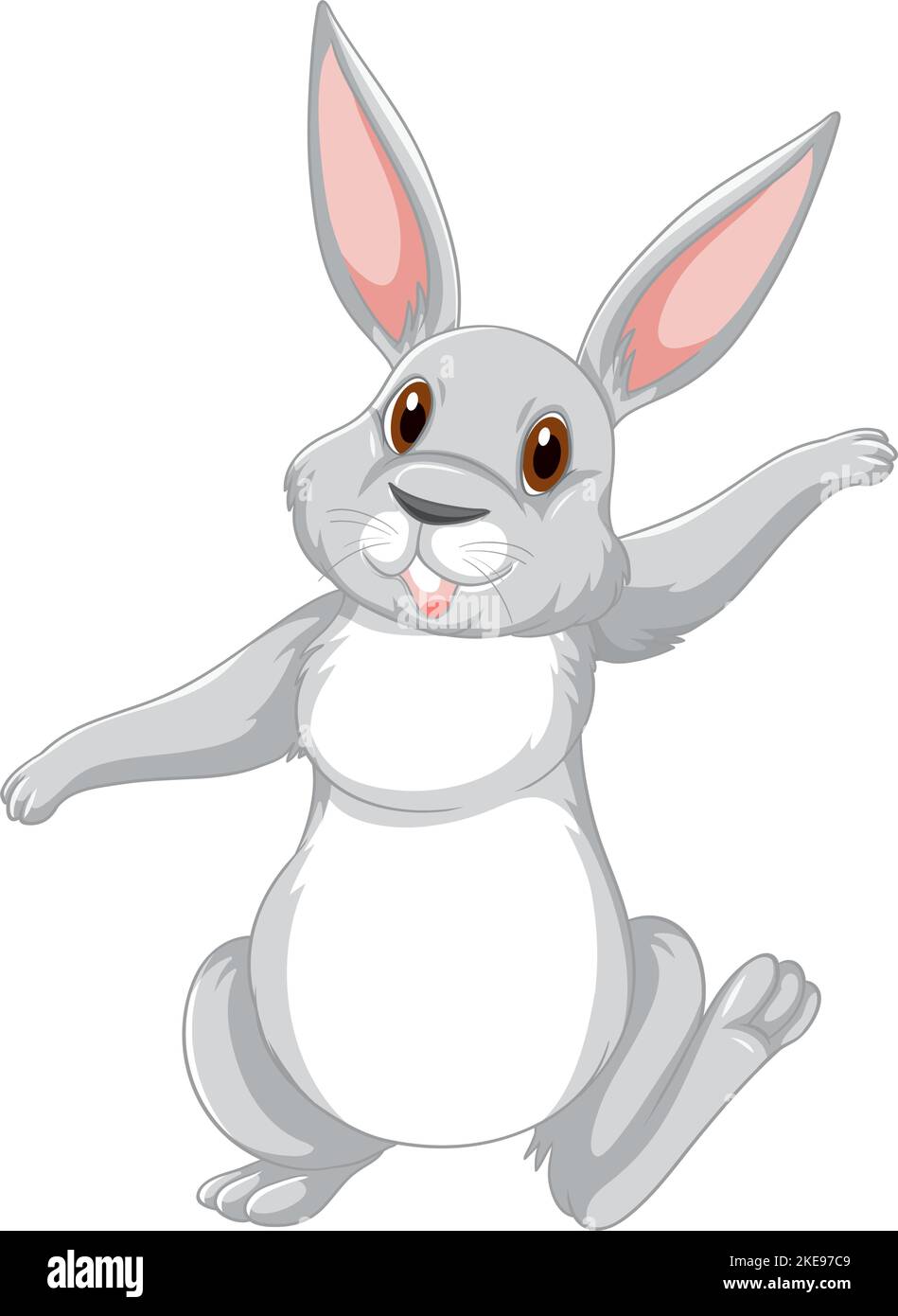 Cute grey rabbit cartoon character illustration Stock Vector Image ...