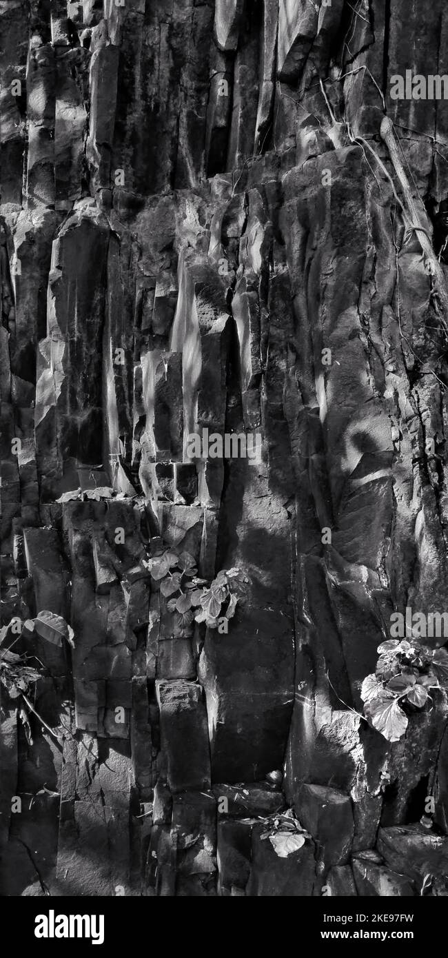 A grayscale of rocky formation texture Stock Photo - Alamy