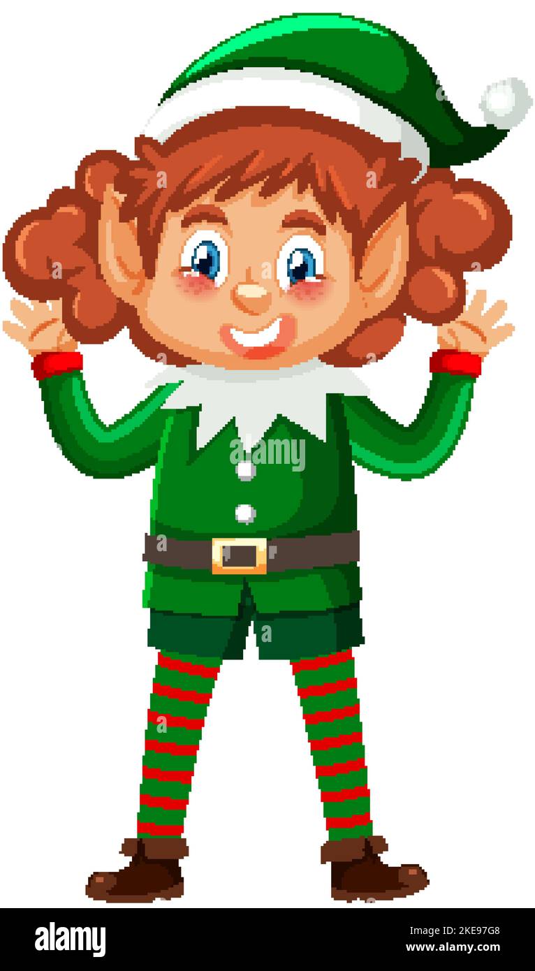 Christmas elf cartoon character illustration Stock Vector Image & Art ...