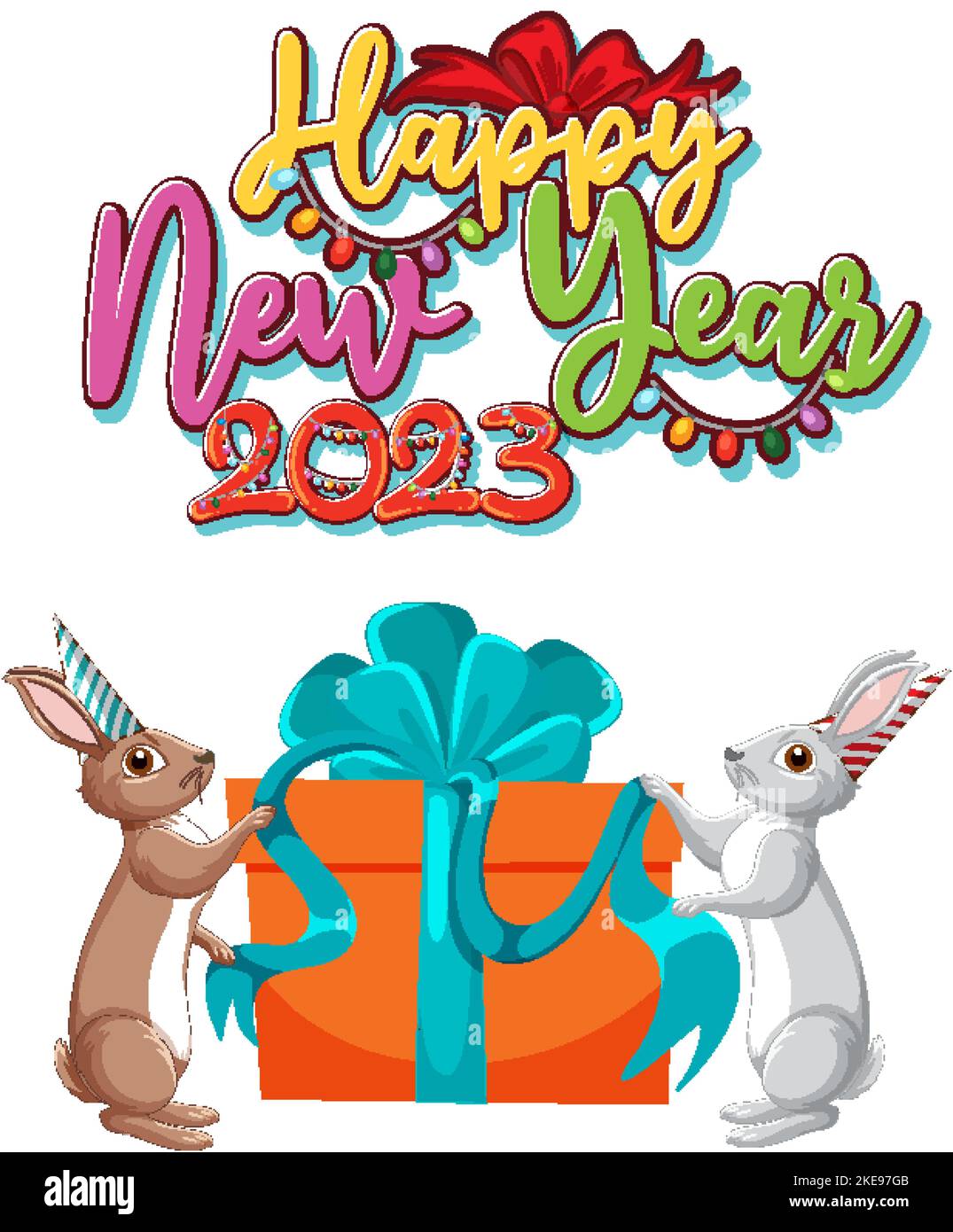 Happy new year 2023 rabbit year illustration Stock Vector Image & Art ...