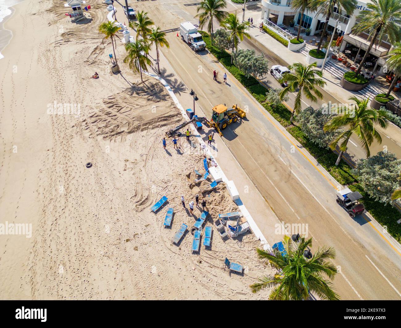 Fort Lauderdale Beach morning after Hurricane Nicole aftermath with ...