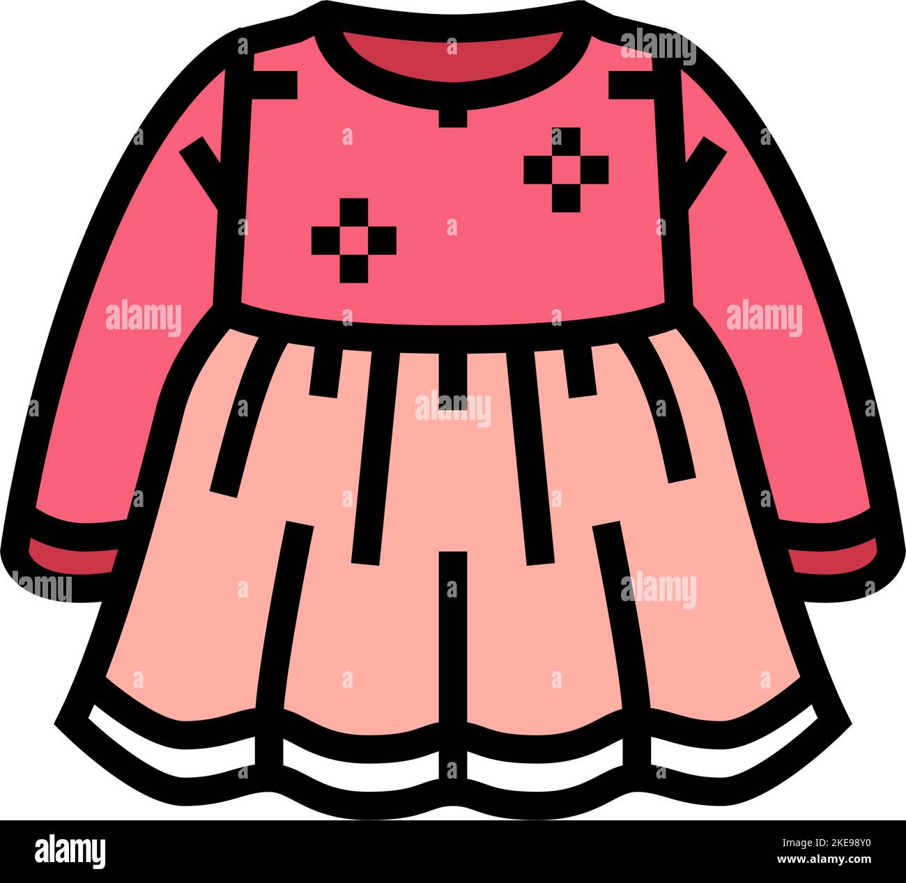 dress girl baby cloth color icon vector illustration Stock Vector Image ...