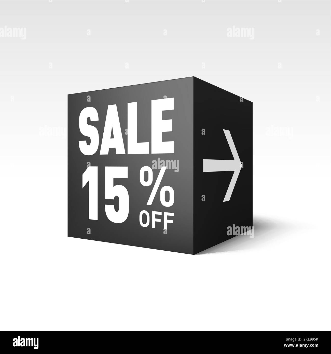 Black Cube Banner Template for Holiday Sale Event. Fifteen Percent off ...
