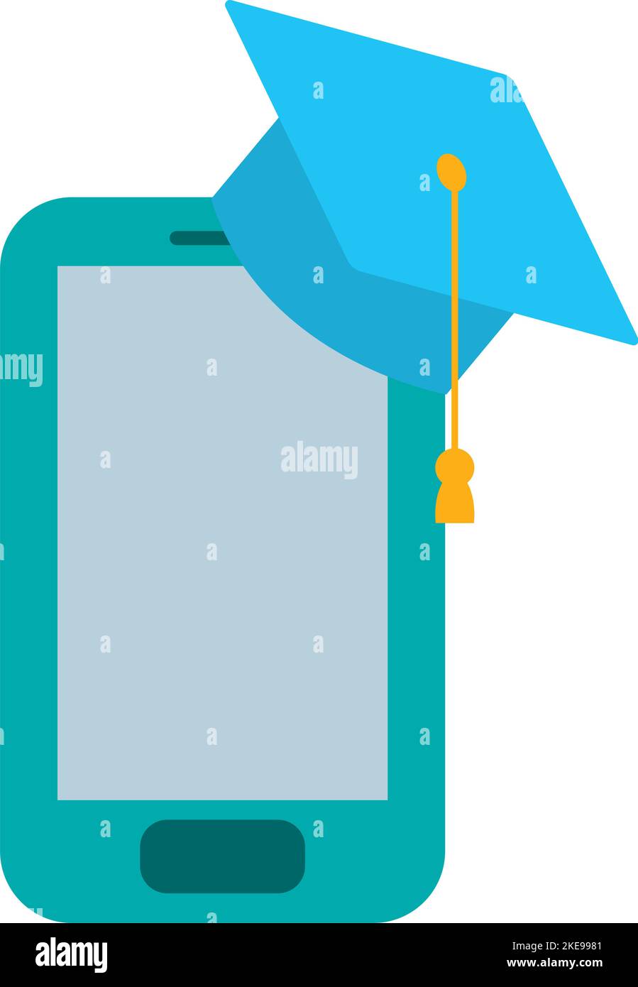 cellphone with graduation cap Stock Vector Image & Art - Alamy
