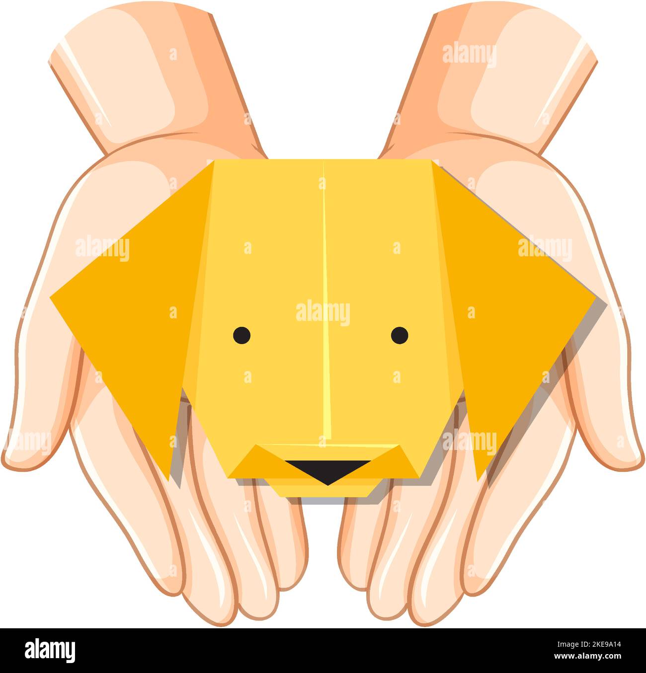 Origami dog on human hands illustration Stock Vector Image & Art - Alamy