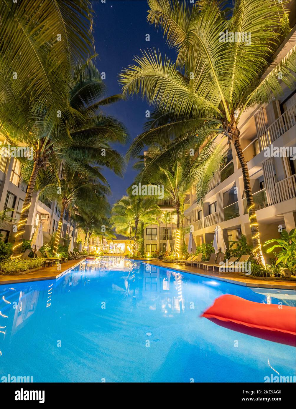 Phuket Thailand November 2022, Luxury condo resort with palm trees and ...