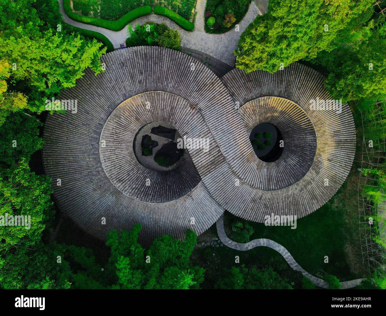 Aerial photos show a homestay hidden in the bamboo forest, which looks ...