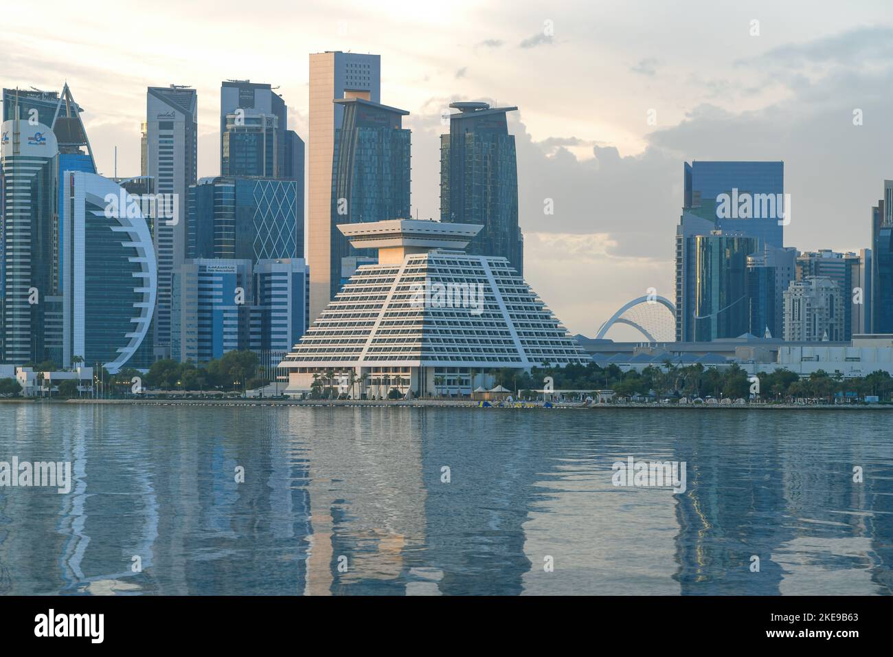 Panoramic Beautiful Doha Skyline in Day time Stock Photo - Alamy