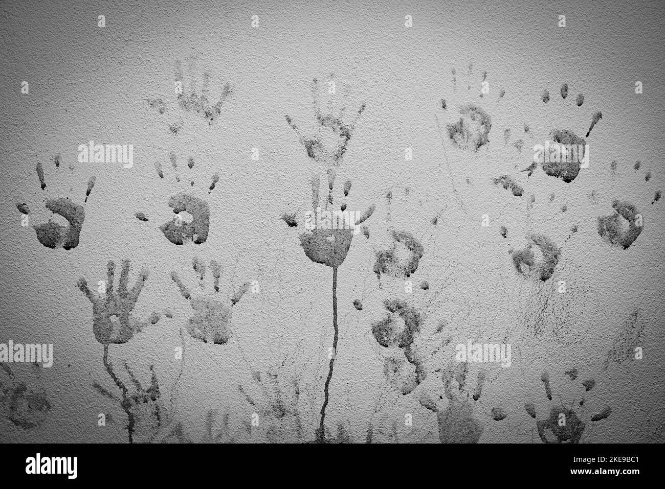 ghost handprint - hand imprint on the wall, the hands of baby hand ...
