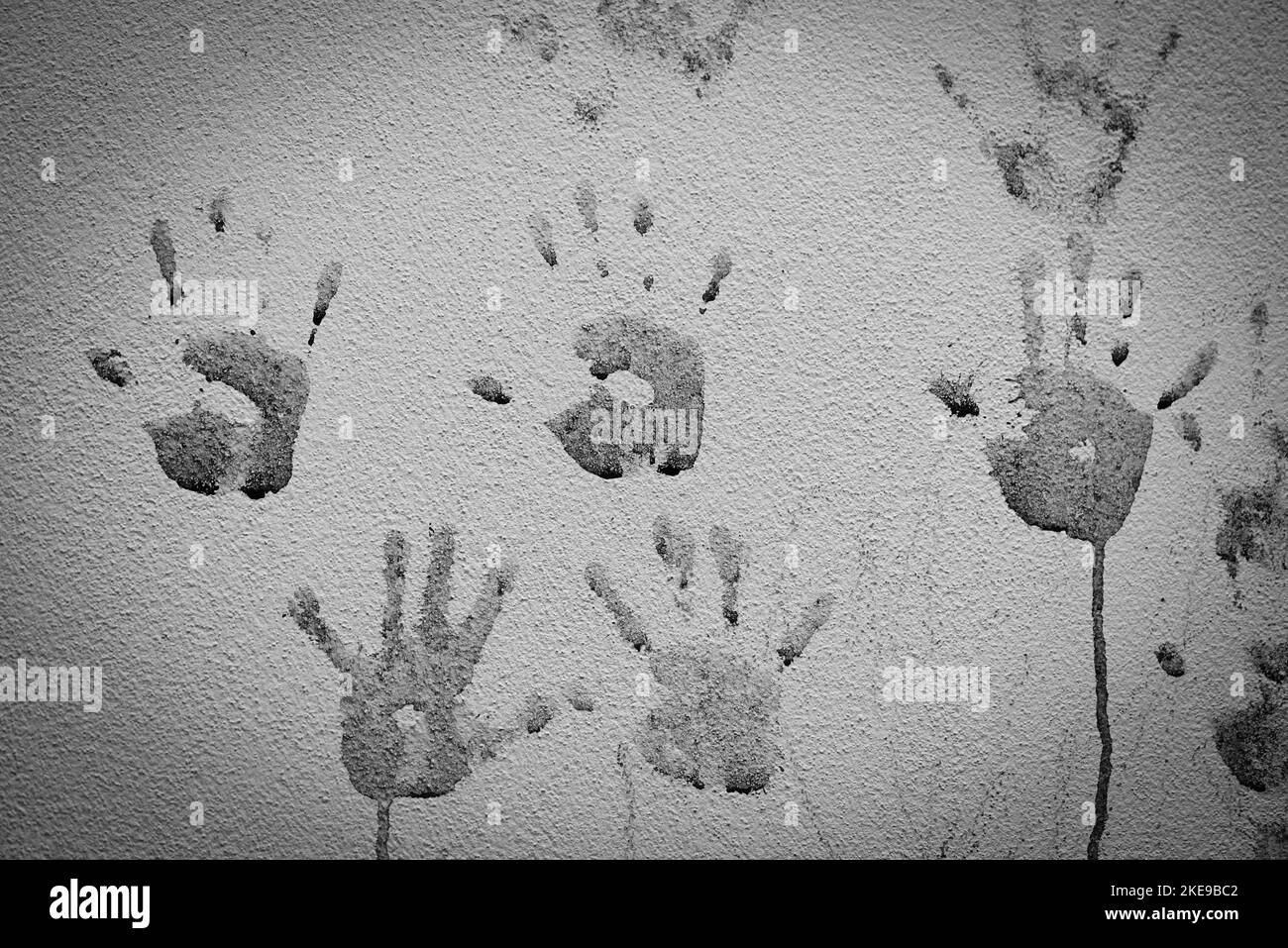 ghost handprint - hand imprint on the wall, the hands of baby hand ...