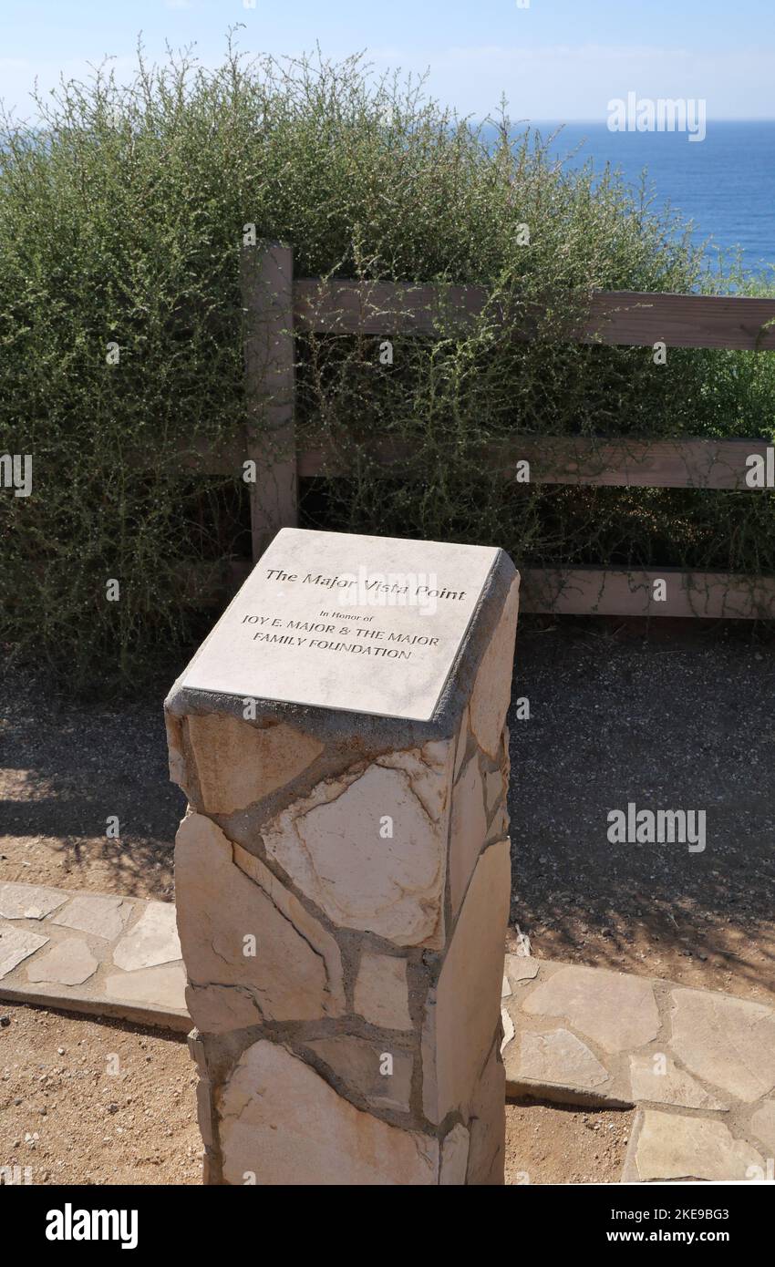The Major Vista Point memorial at Point Vincente in Rancho Palos Verdes ...
