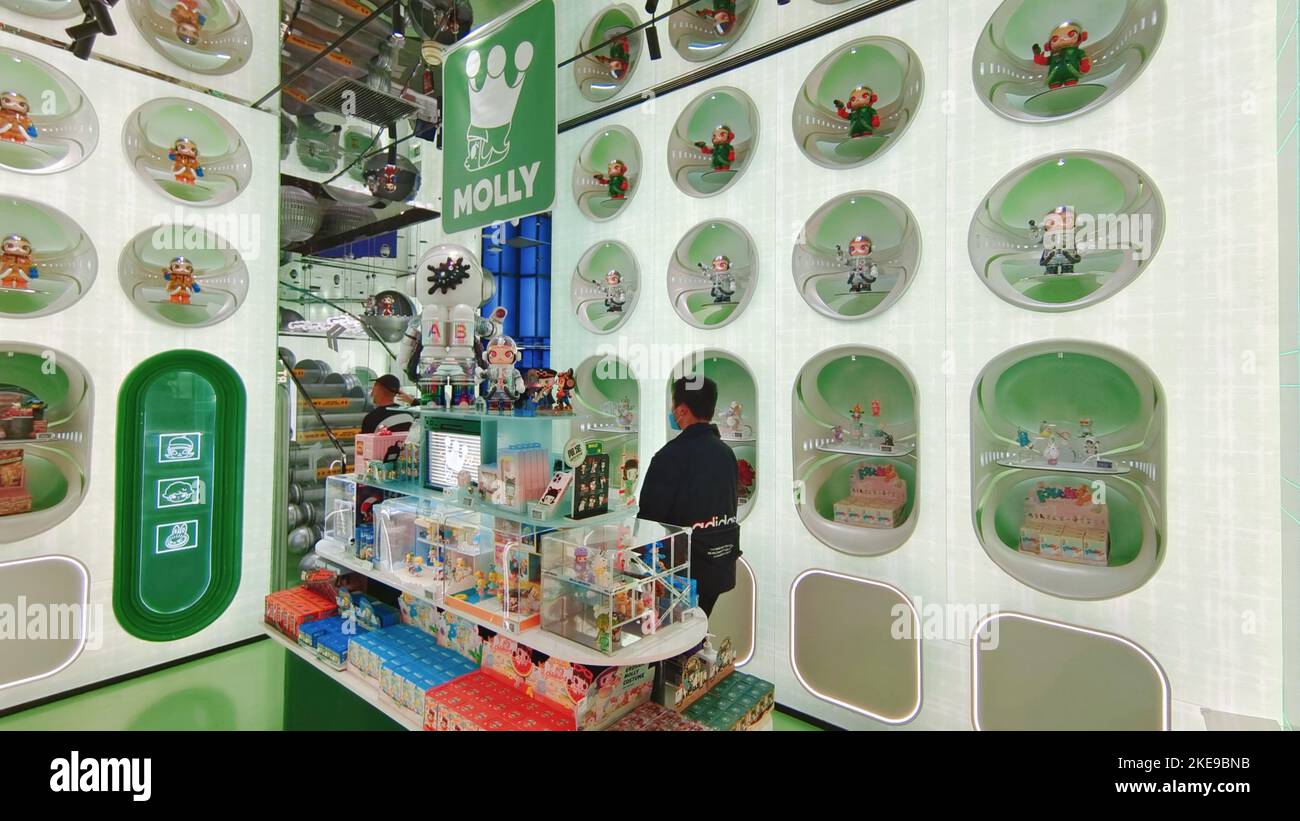 POP MART Art Toy Flagship Store with mystery boxes and sci-fi ...