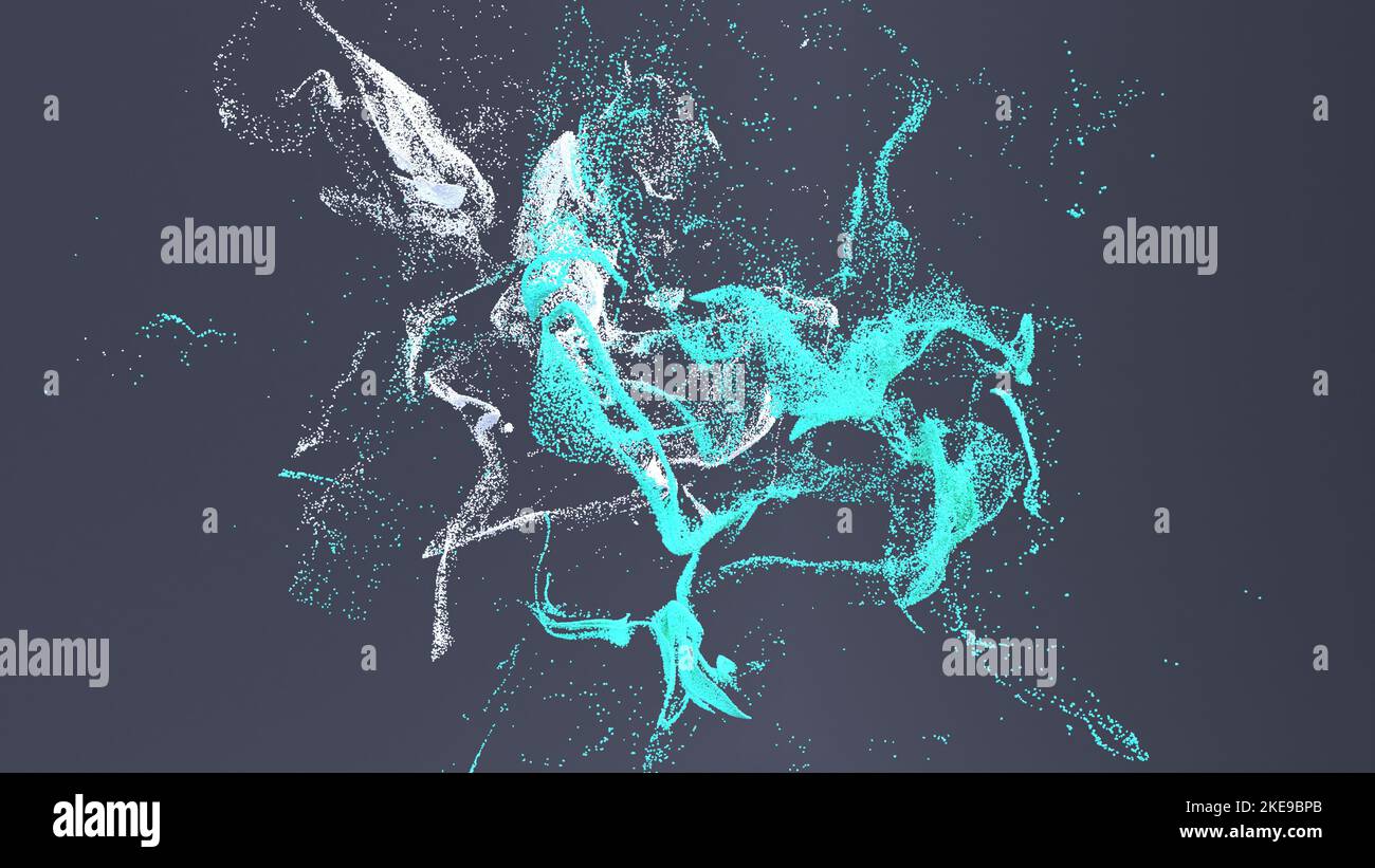 3D rendering of turbulent wave of sand particles with vivid color Stock ...