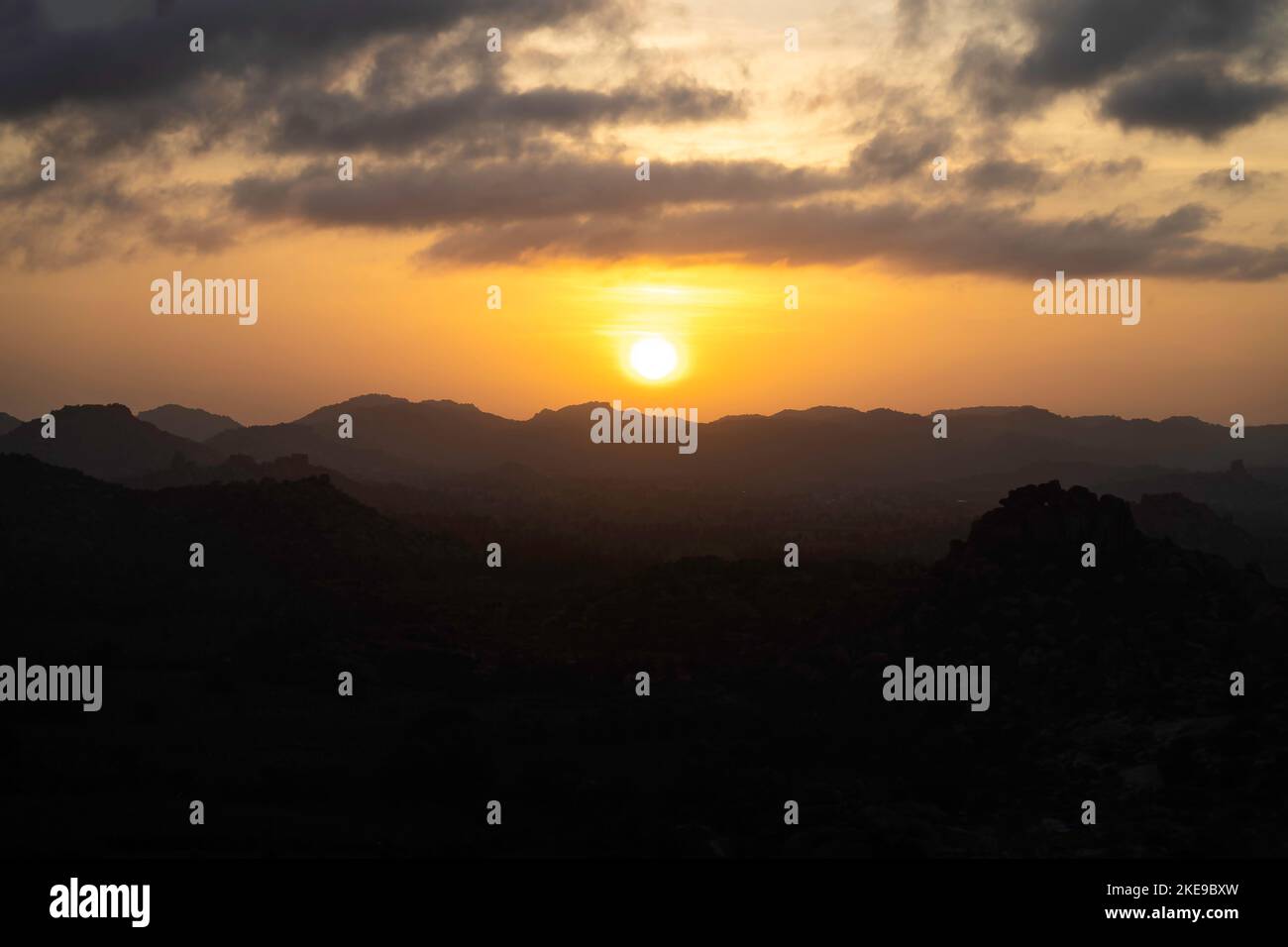 matanga hill sunrise, hampi, india Stock Photo - Alamy